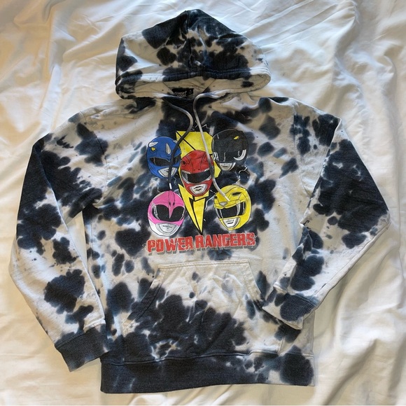 Power Ranger | Tops | Black And White Tie Dye Power Rangers Hoodie ...
